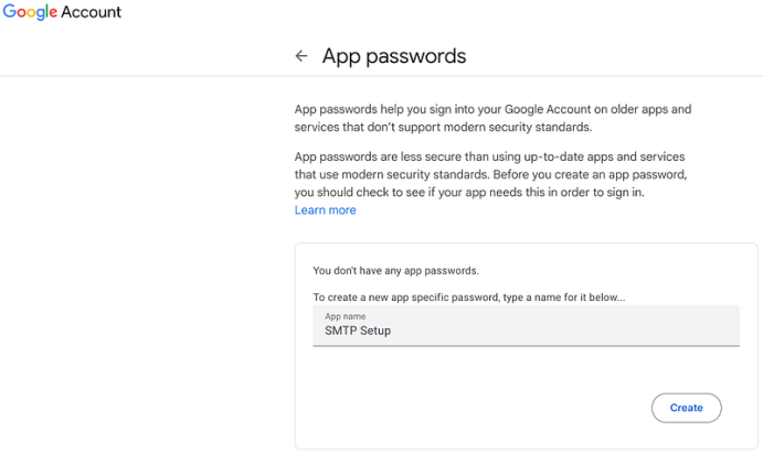 How to Set Up SMTP Using Google App Passwords? - Proximate Solutions